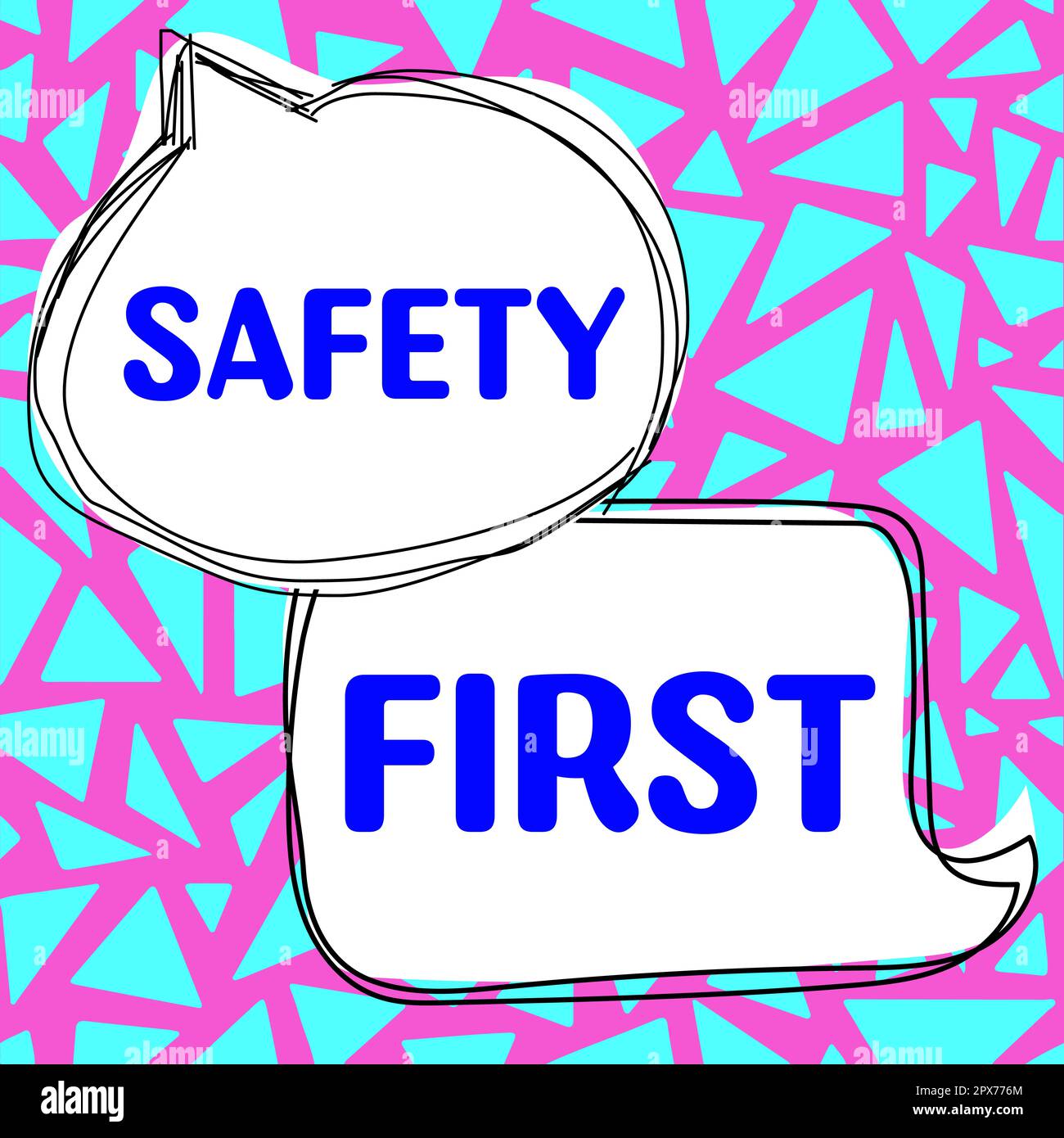Text showing inspiration Safety First, Business overview Avoid any ...