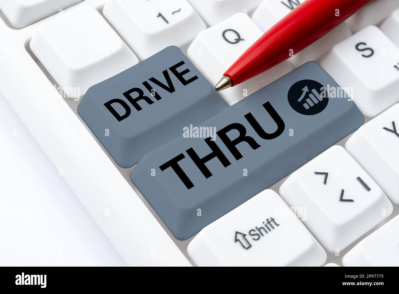 Text caption presenting Drive Thru, Word for place where you can get ...
