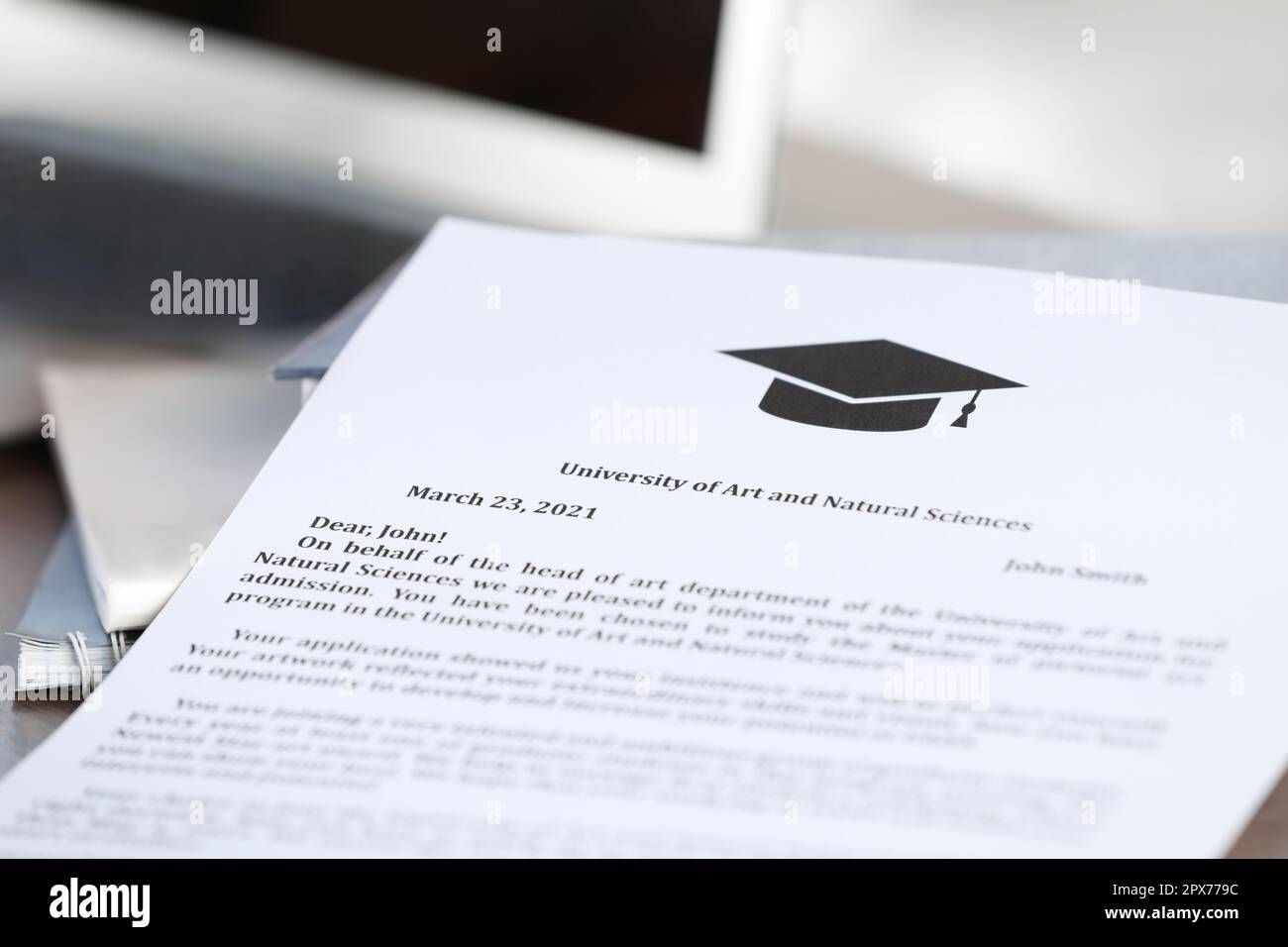 University acceptance letter hi-res stock photography and images - Alamy