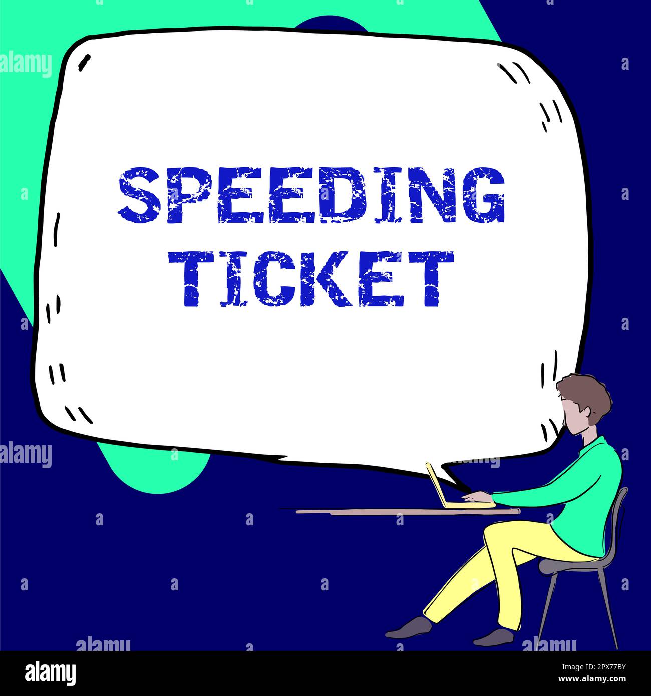 Text sign showing Speeding Ticket, Word Written on psychological test ...