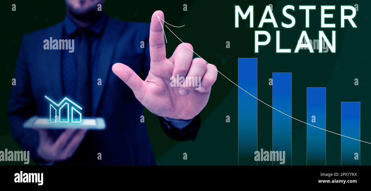 Text sign showing Master Plan, Business idea dynamic long-term planning ...