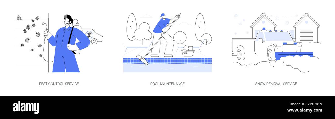Private house maintenance abstract concept vector illustrations Stock ...