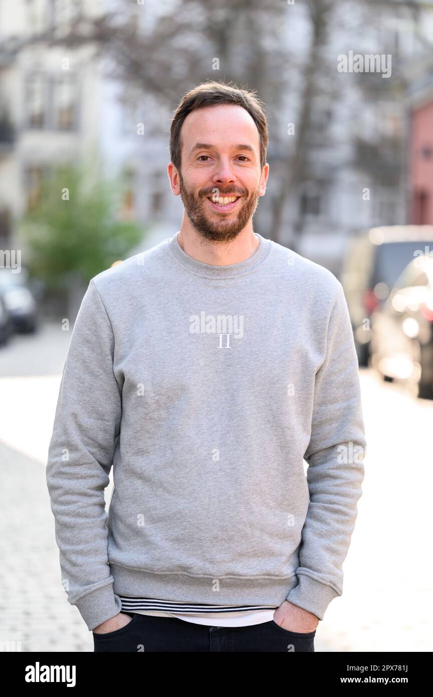 Hamburg, Germany. 17th Apr, 2023. Philipp Westermeyer, OMR CEO, stands in the Schanzenviertel ...