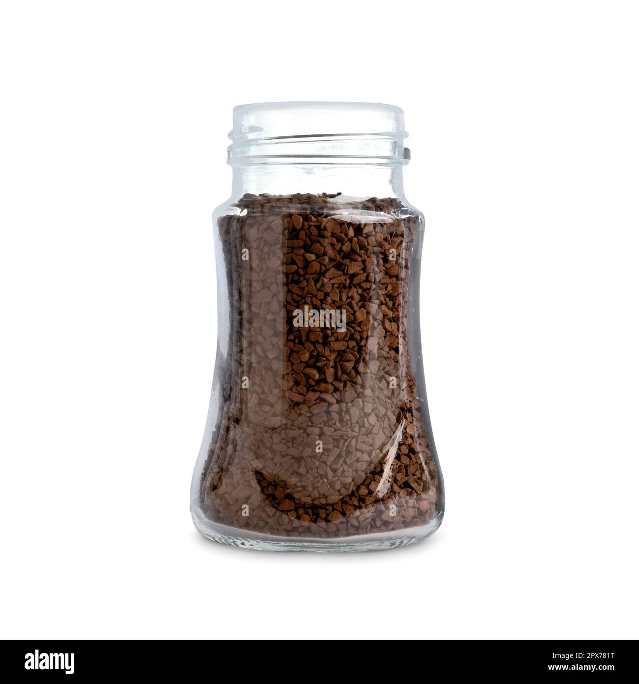 Glass jar of instant coffee isolated on white Stock Photo - Alamy