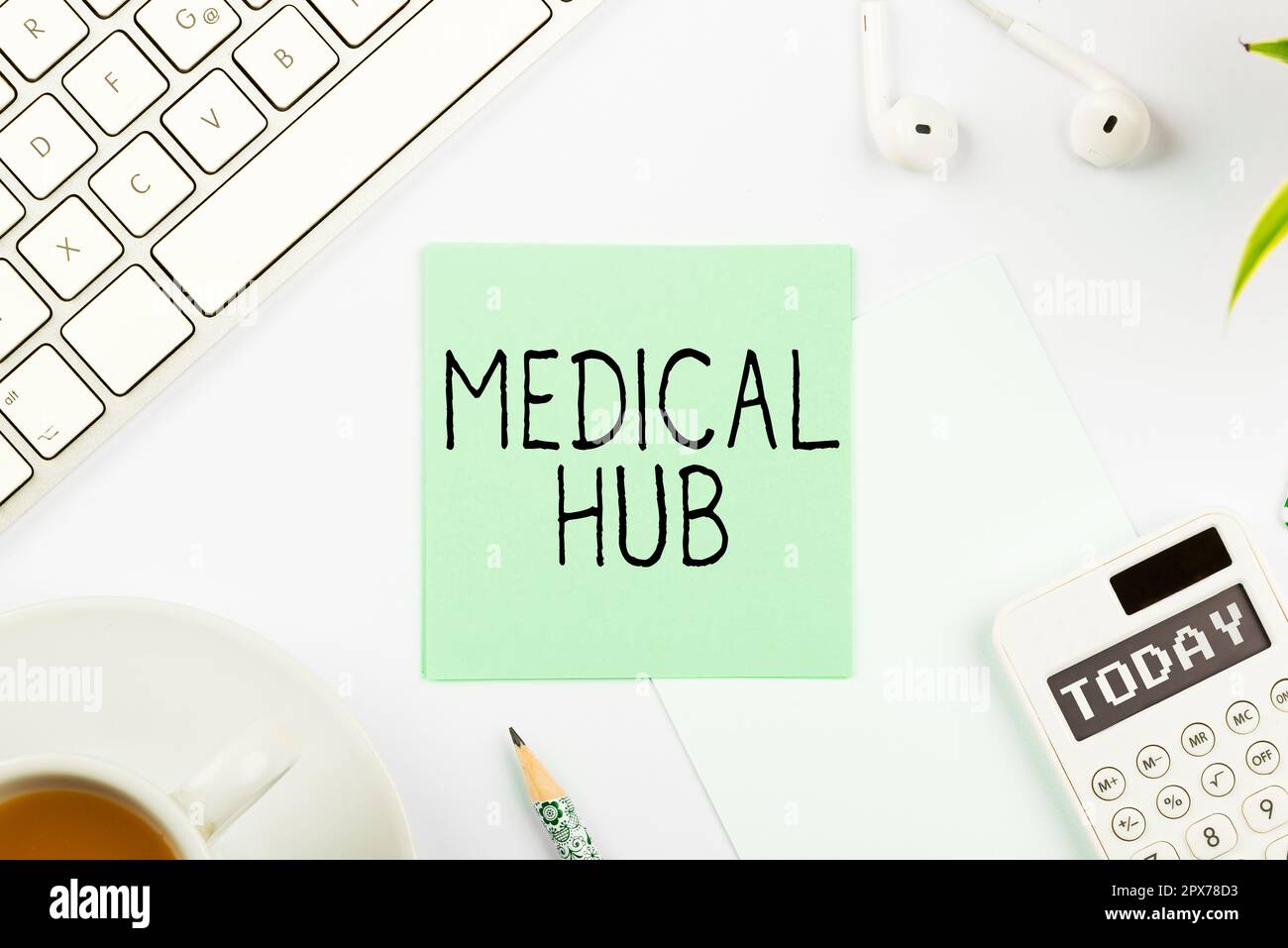 Sign displaying Medical Hub, Concept meaning Common connection point ...