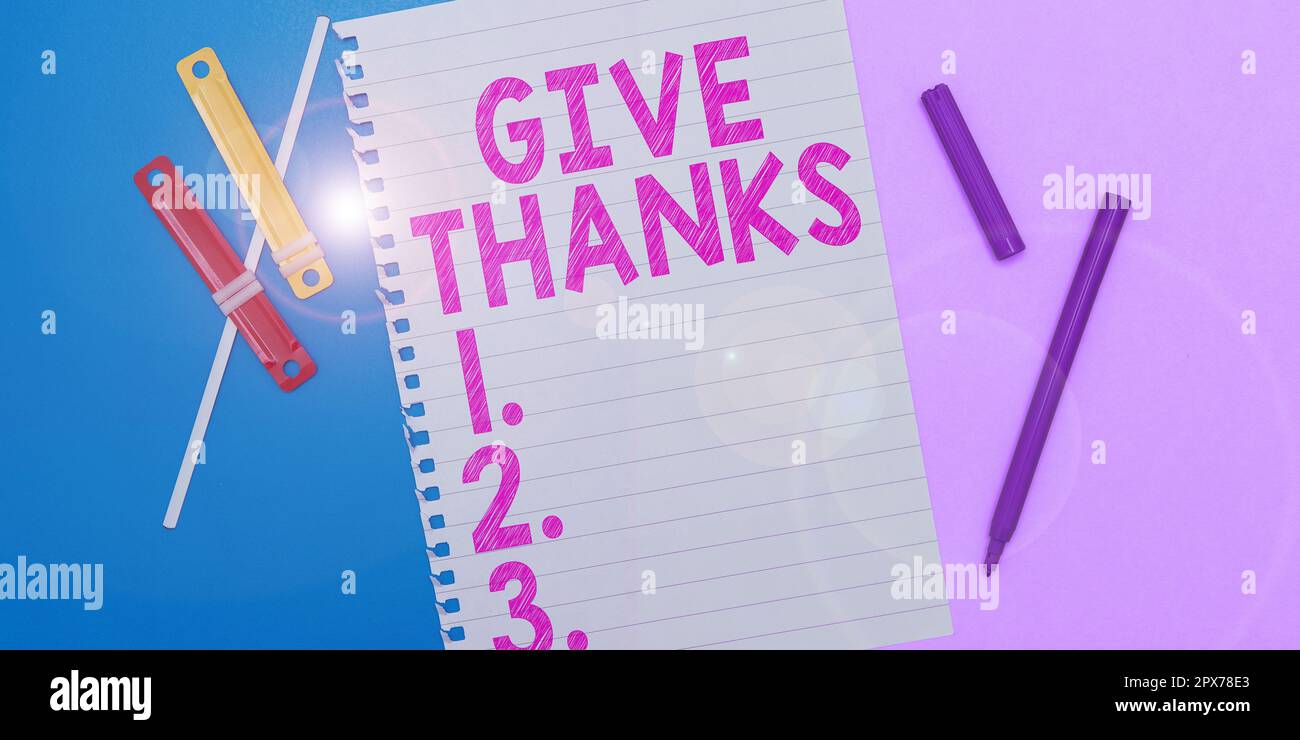 Conceptual caption Give Thanks, Internet Concept express gratitude or ...