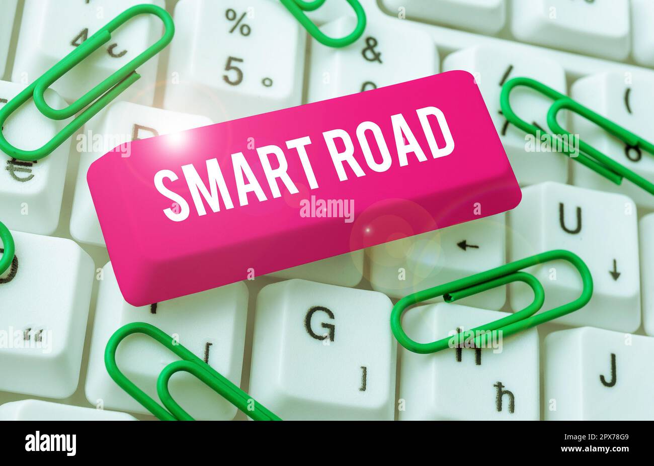 Text sign showing Smart Road, Business showcase number of different ...