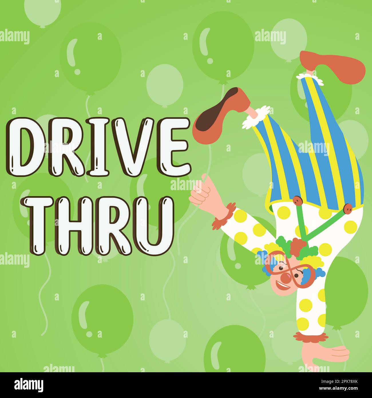 Text showing inspiration Drive Thru, Concept meaning place where you ...