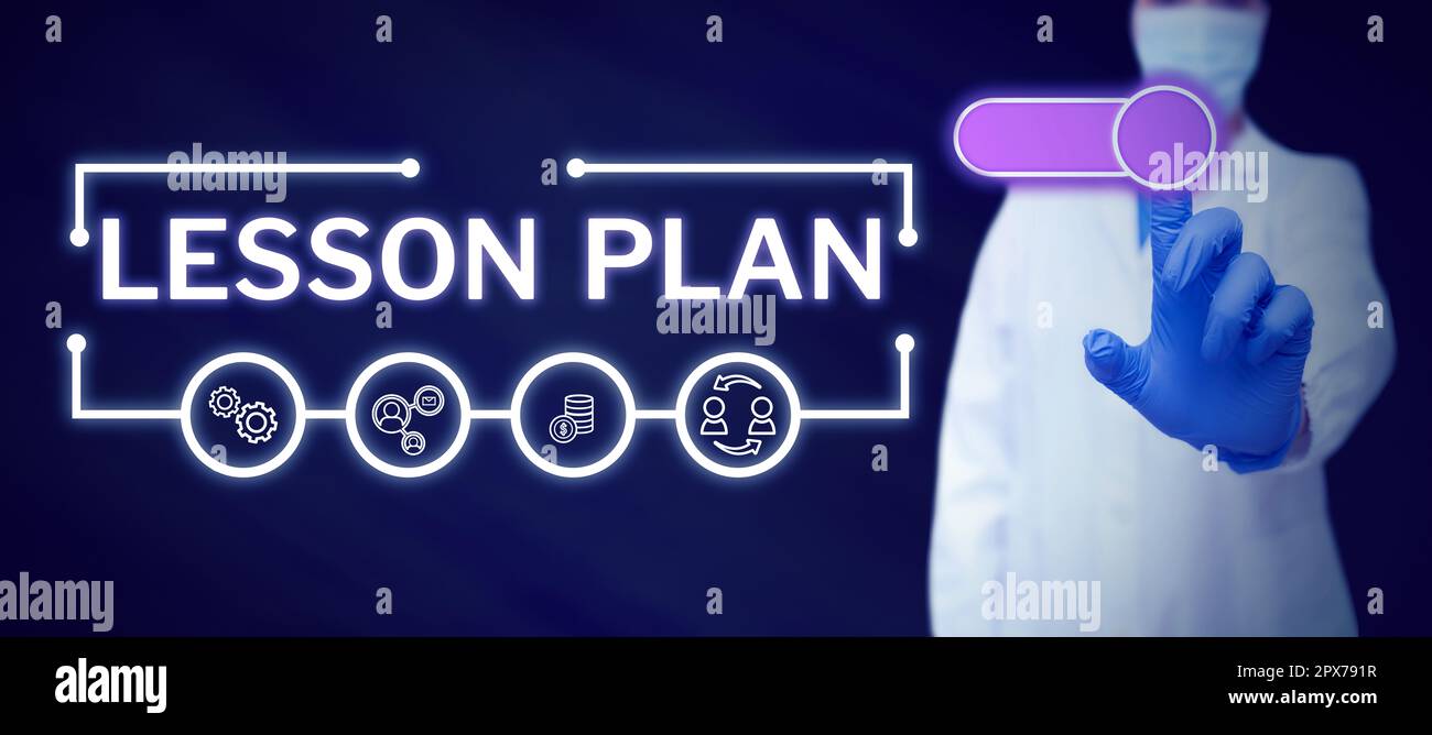 Hand writing sign Lesson Plan, Business overview a teacher's detailed ...