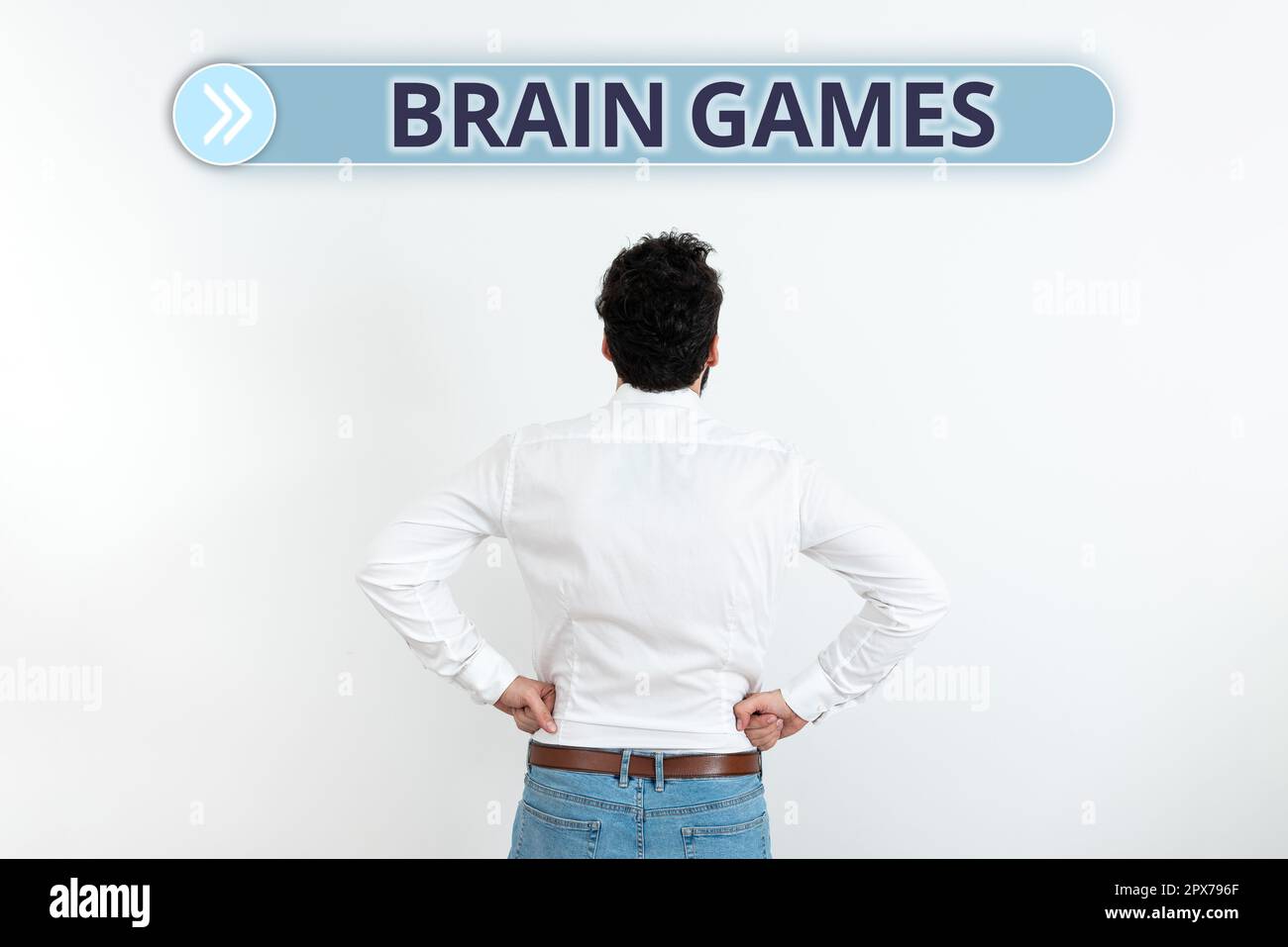 Hand writing sign Brain Games, Business showcase psychological tactic ...