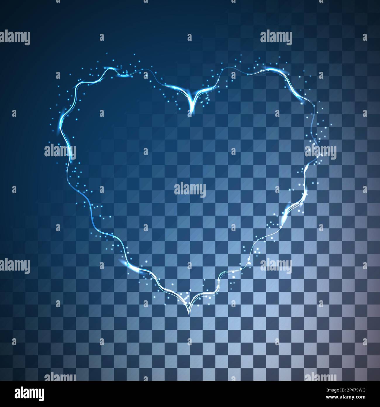 Beautiful brilliant abstract energetic magical electric heart on a ...