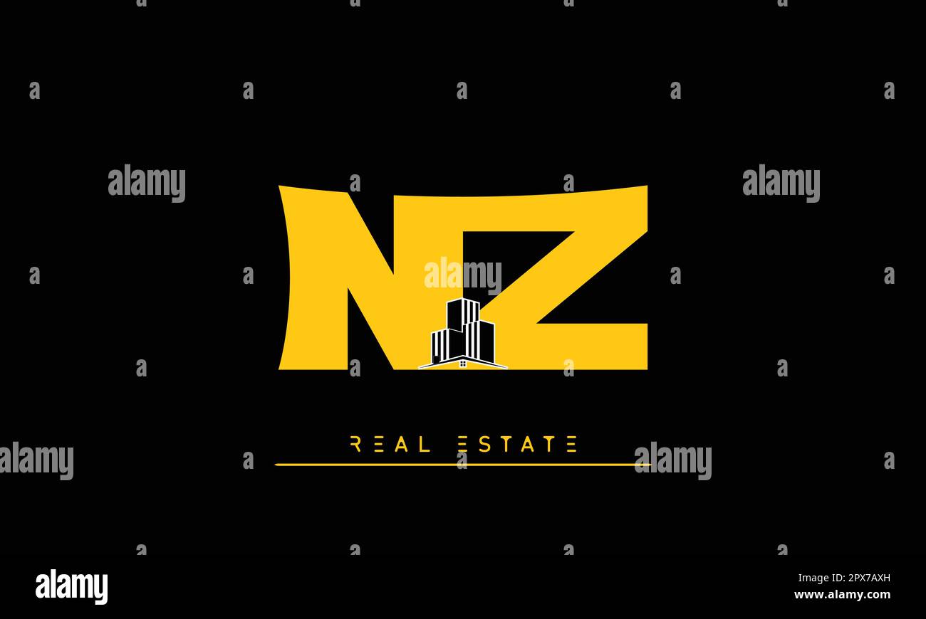Real Estate letters Modern Creative logo NZ , ZN Stock Vector Image ...