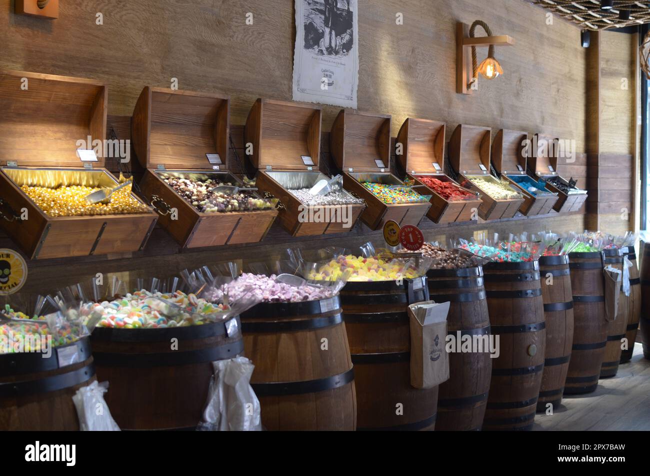 AMSTERDAM, NETHERLANDS - JULY 16, 2022: Assortment of sweets in Captain ...