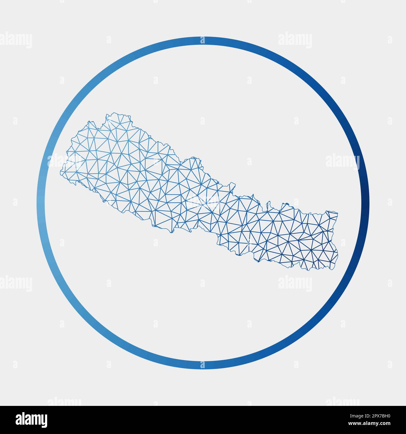 Nepal icon. Network map of the country. Round Nepal sign with gradient ...
