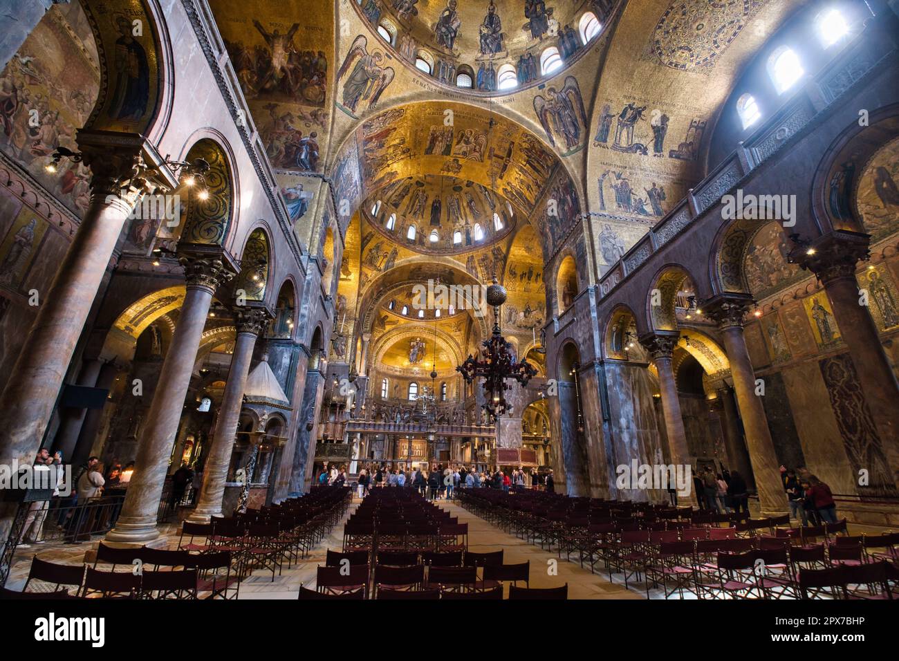 Inside view of the scenic interiors of the saint Mark basilica in ...