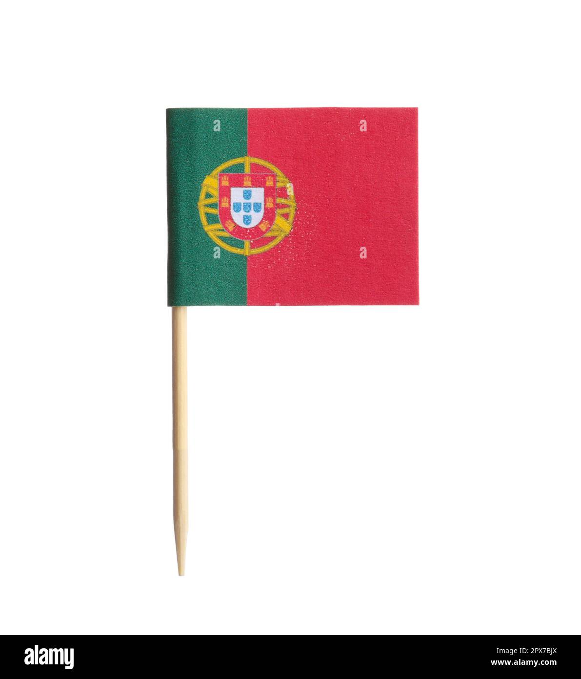 Small paper flag of Portugal isolated on white Stock Photo - Alamy