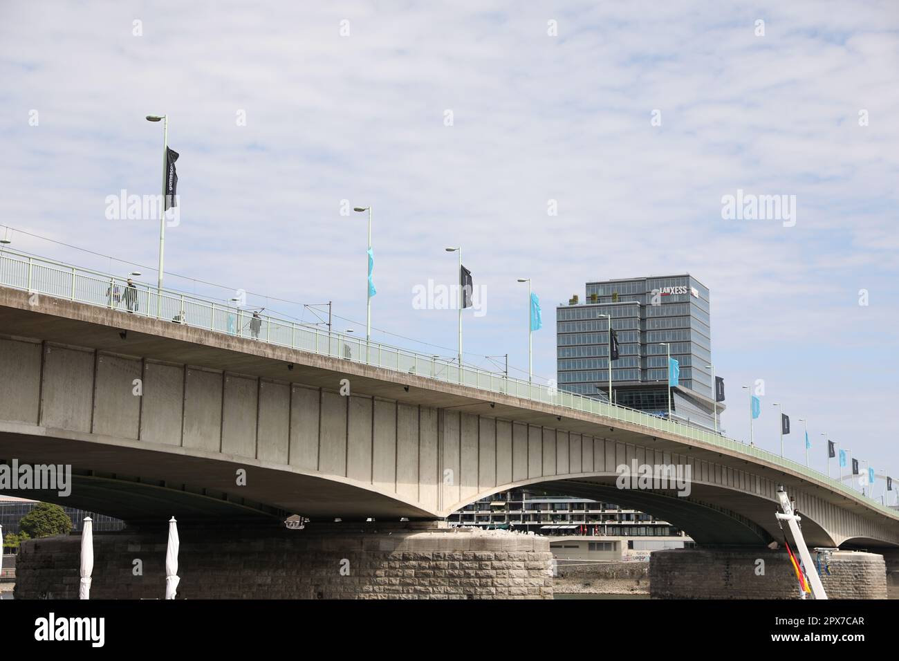 Cologne, Germany - August 28, 2022: Picturesque view of a modern bridge ...