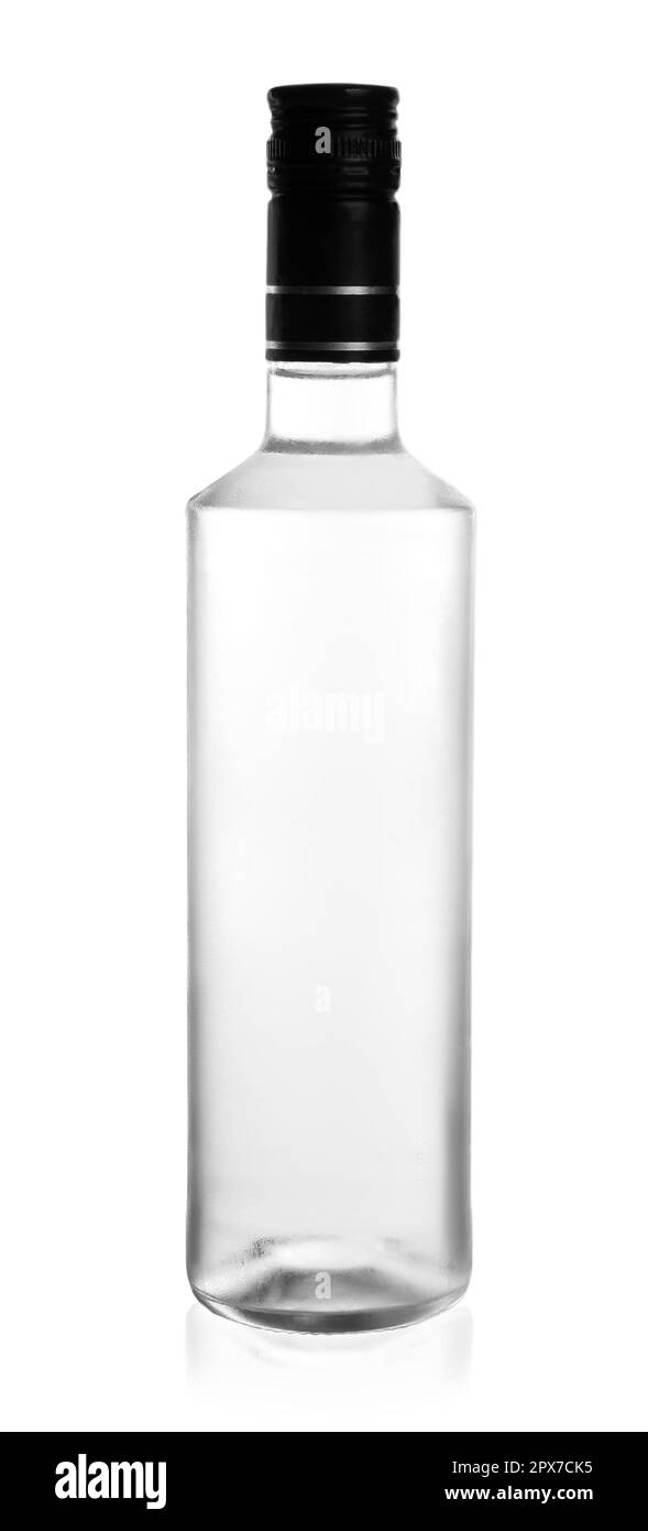 Bottle of vodka on white background. Alcoholic drink Stock Photo - Alamy