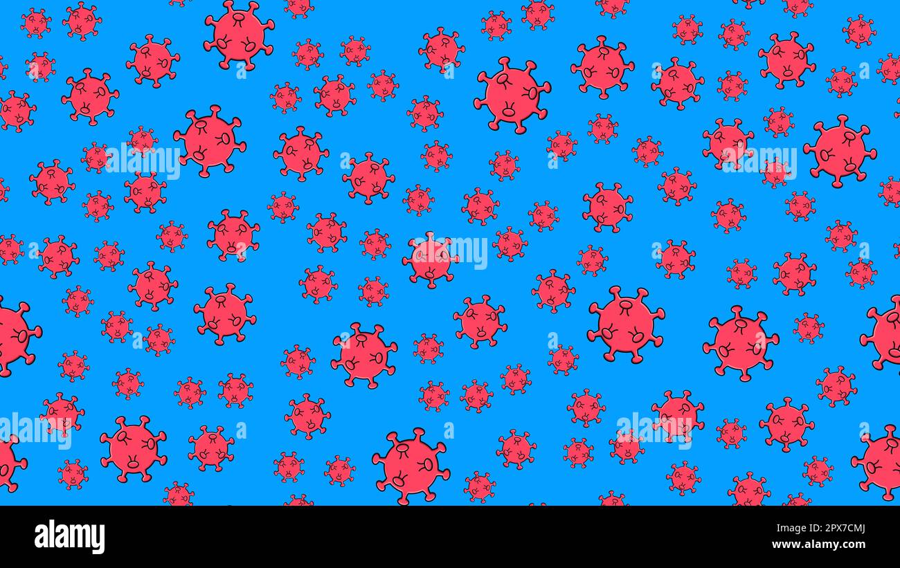 Endless seamless pattern of red dangerous infectious deadly respiratory ...