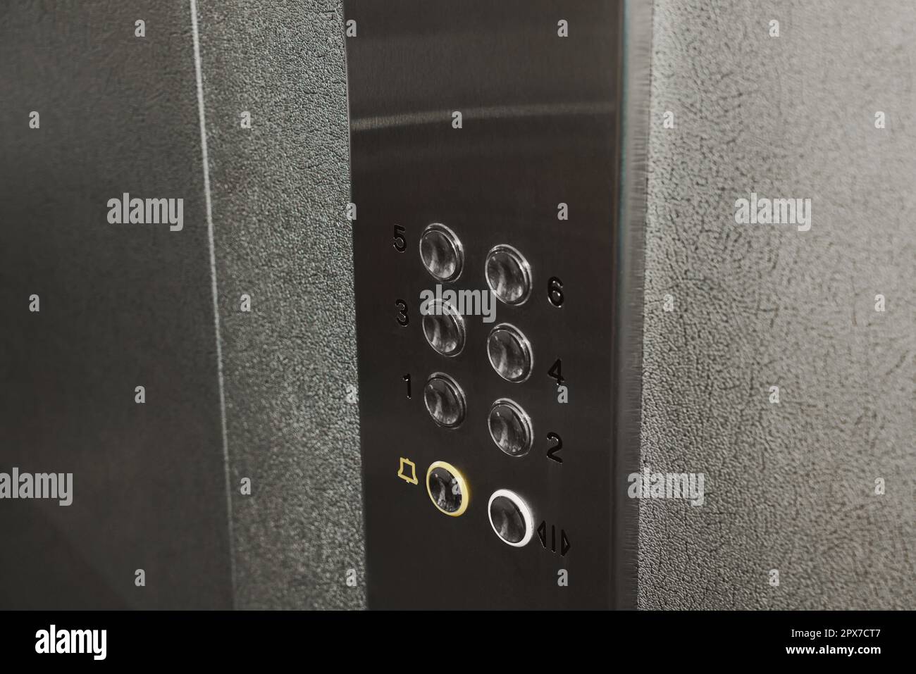 Elevator`s panel with call buttons in cabin, closeup Stock Photo - Alamy