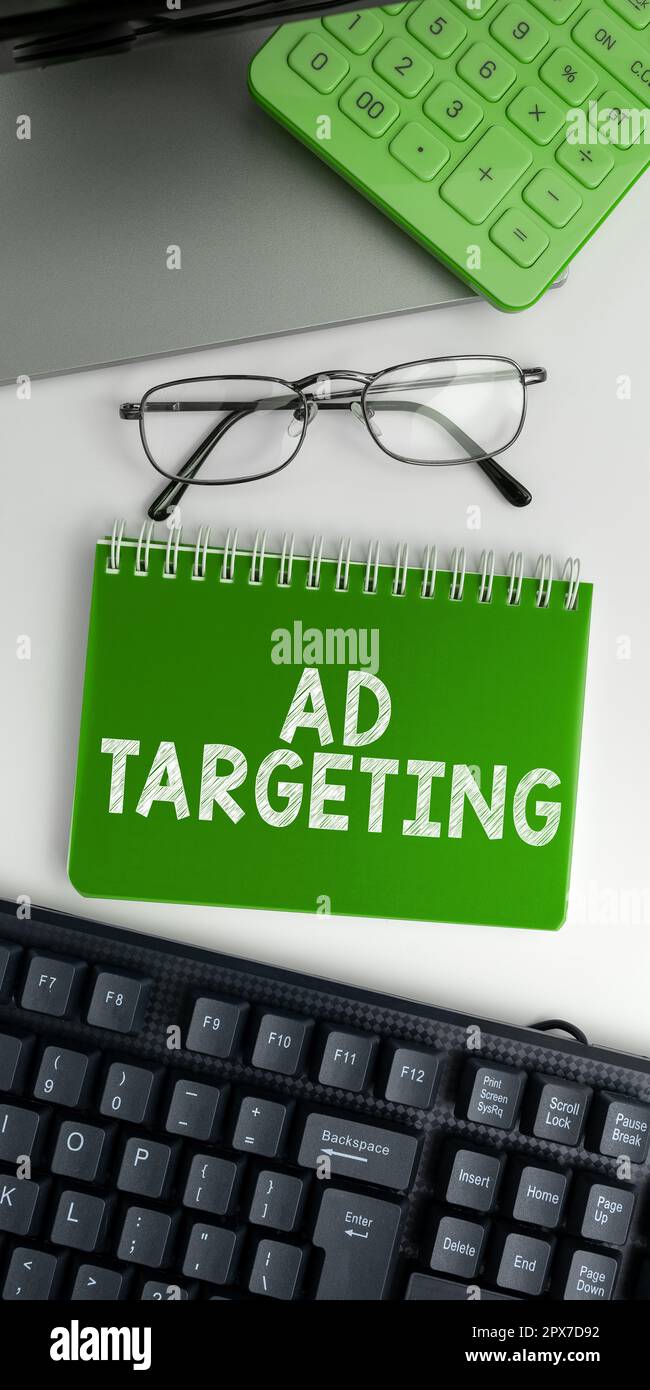 Inspiration showing sign Ad Targeting, Word Written on target the most ...
