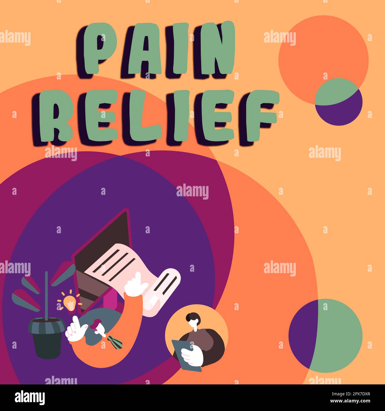 Conceptual caption Pain Relief, Business showcase Drugs or other ...