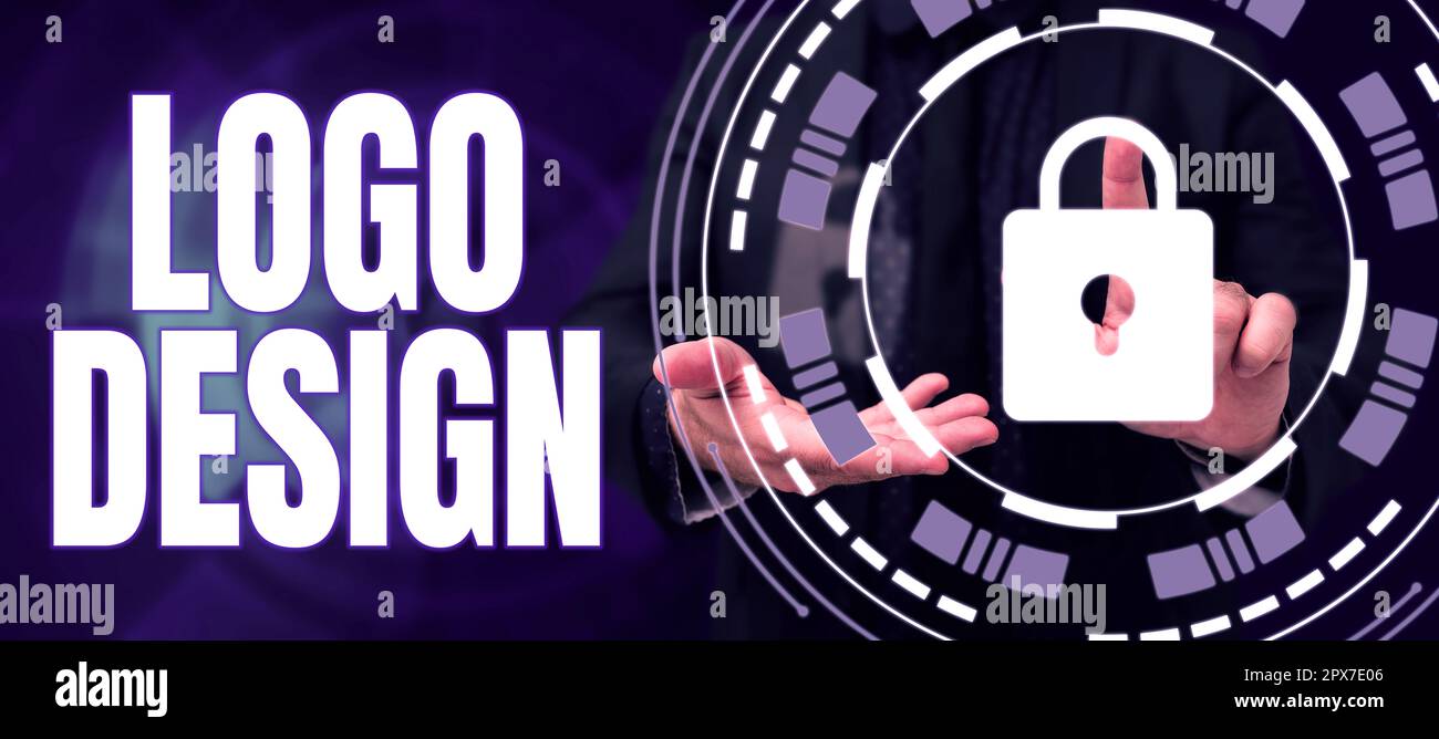 Text caption presenting Logo Design, Word Written on a graphic ...