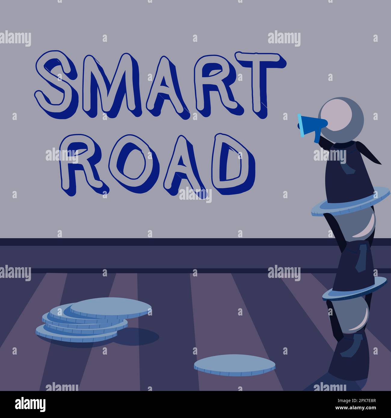 Text caption presenting Smart Road, Conceptual photo number of ...