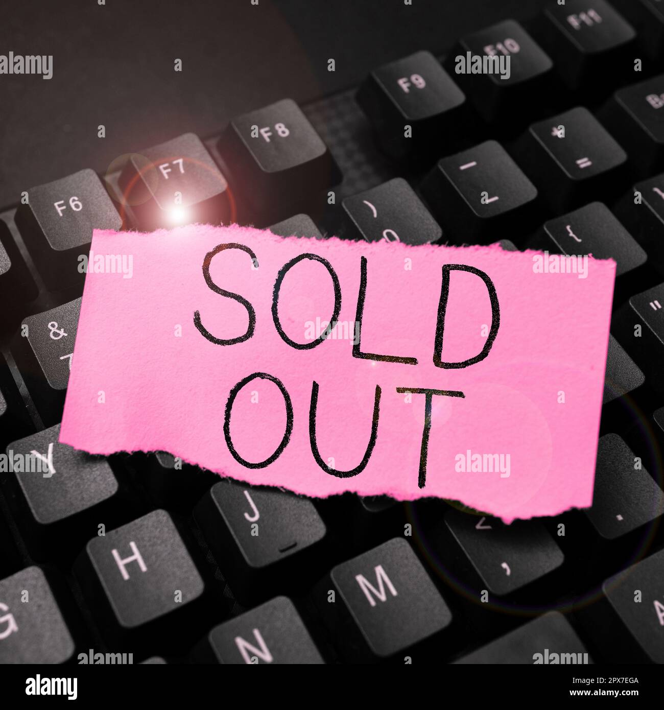 Handwriting text Sold Out, Business approach Not available anymore ...