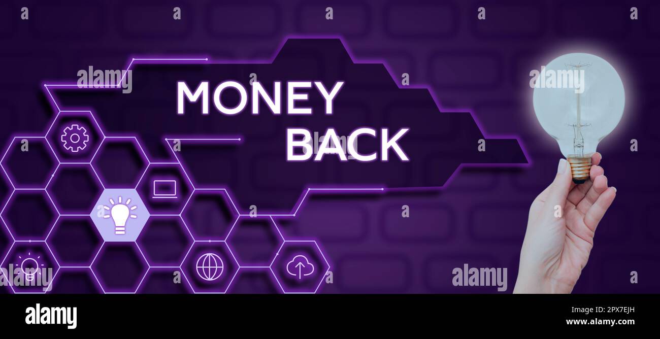 Text caption presenting Money Back, Business concept get what you paid ...