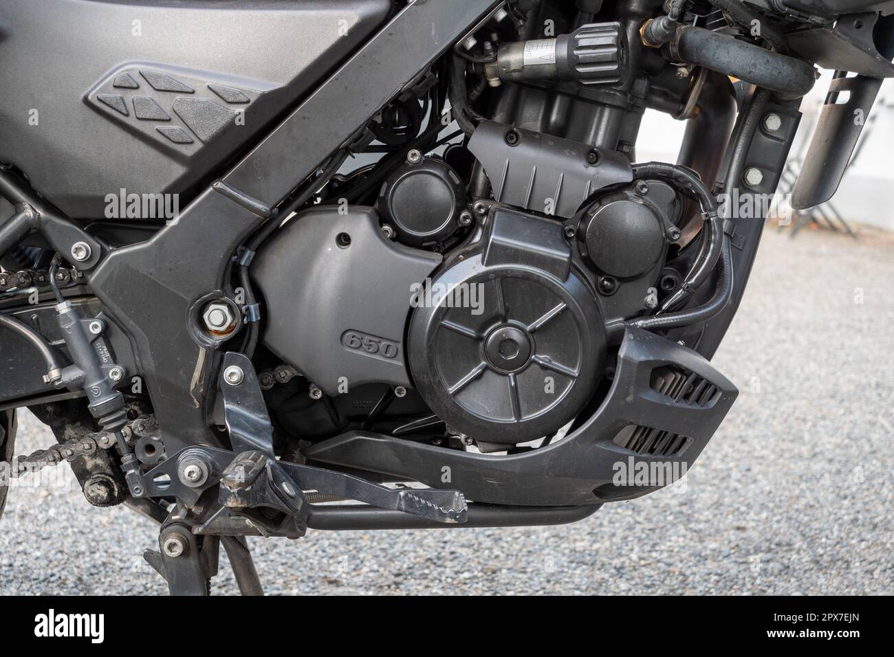 a Motorcycle engine close-up detail Stock Photo - Alamy