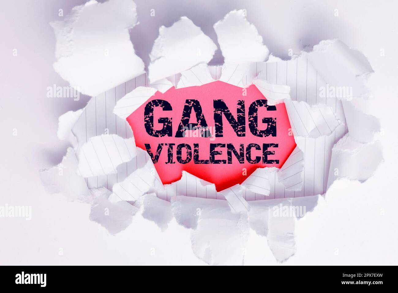 Sign displaying Gang Violence, Business concept infringement of the ...