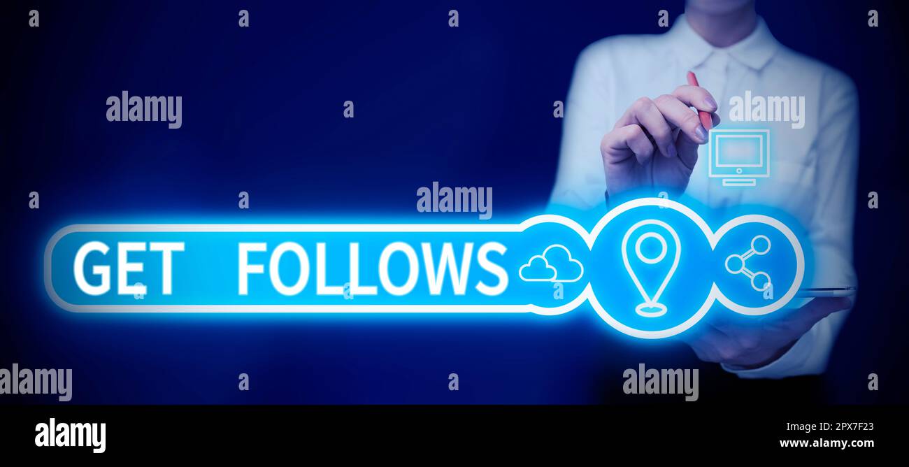 Conceptual display Get Follows, Business concept person who imitates ...