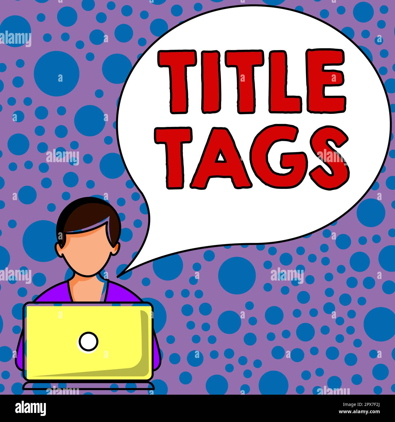 Hand writing sign Title Tags, Business showcase the HTML element that ...