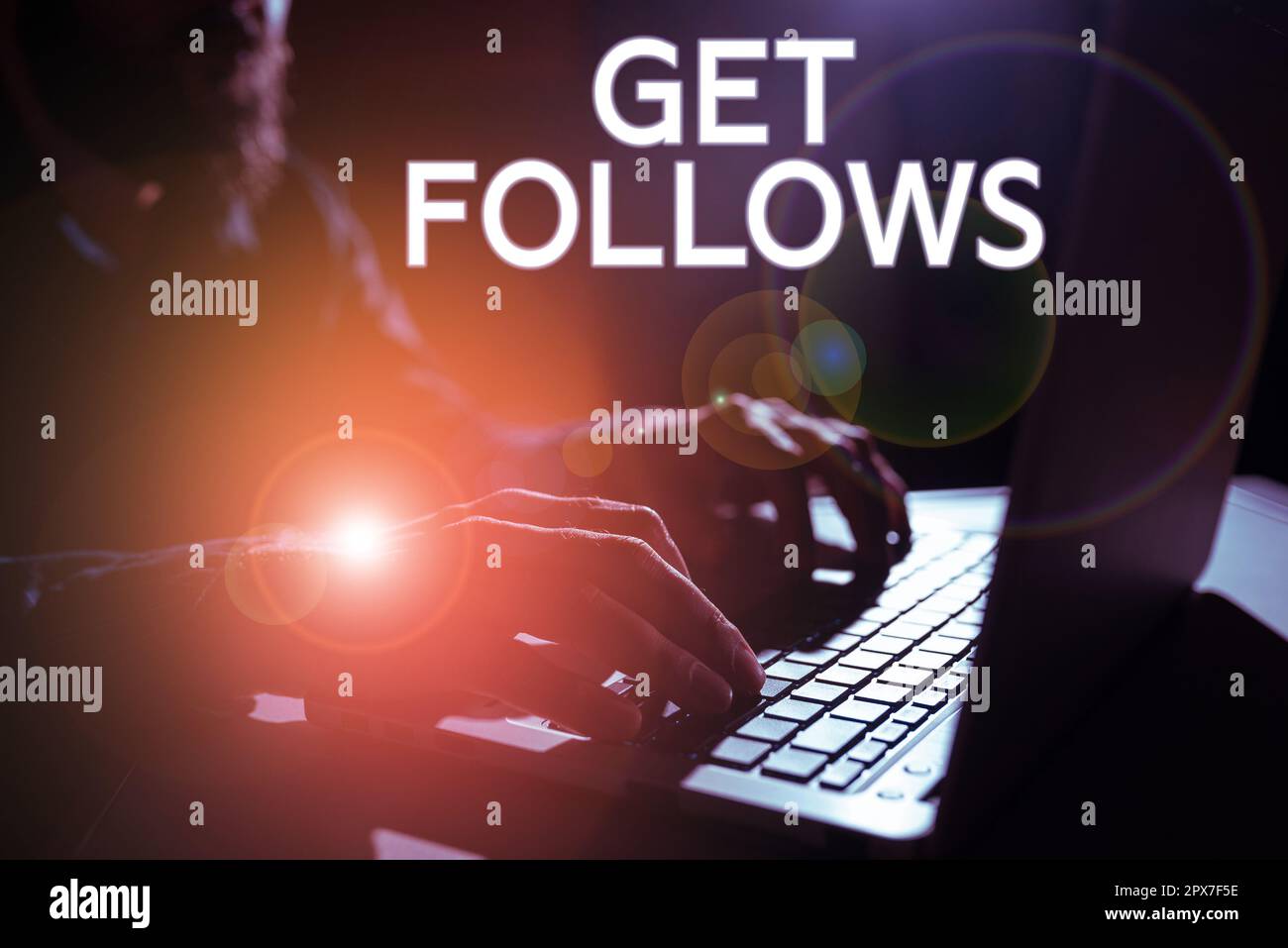 Conceptual caption Get Follows, Business idea person who imitates ...