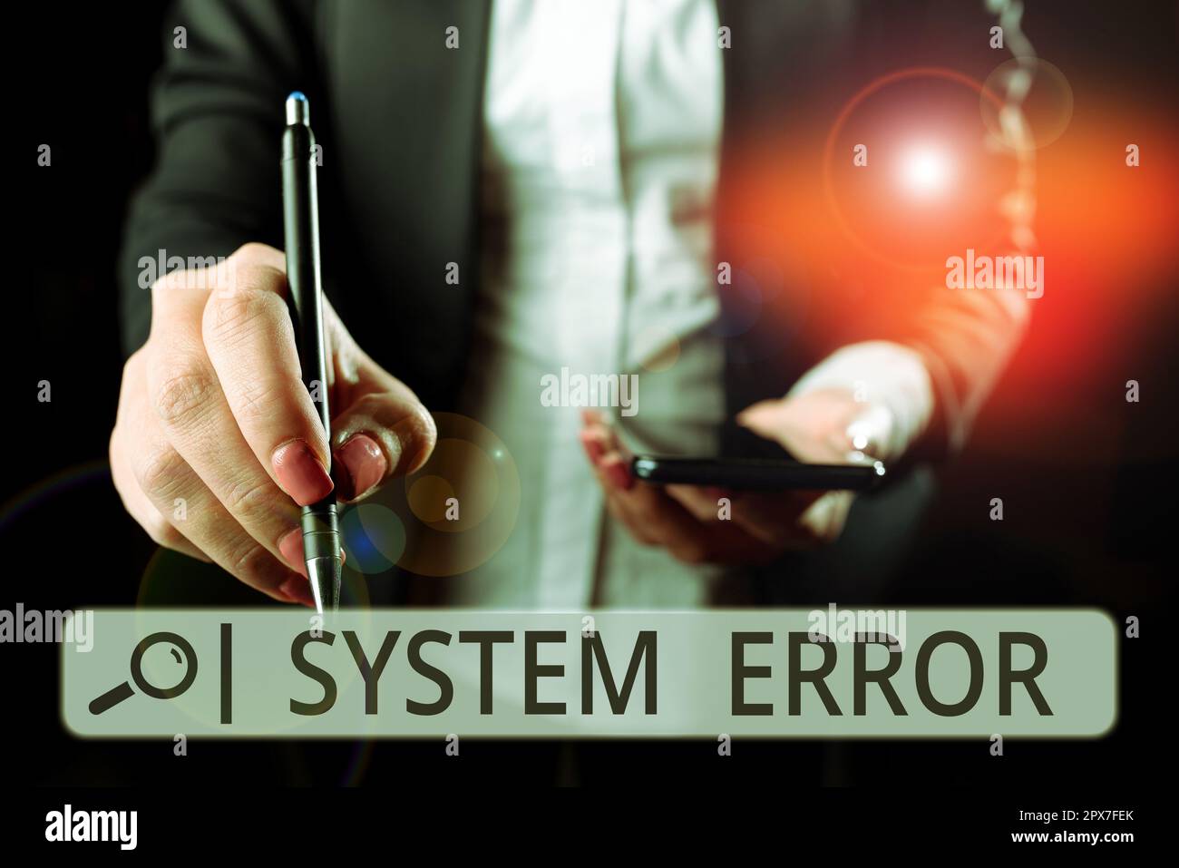 Text sign showing System Error, Concept meaning Technological failure ...