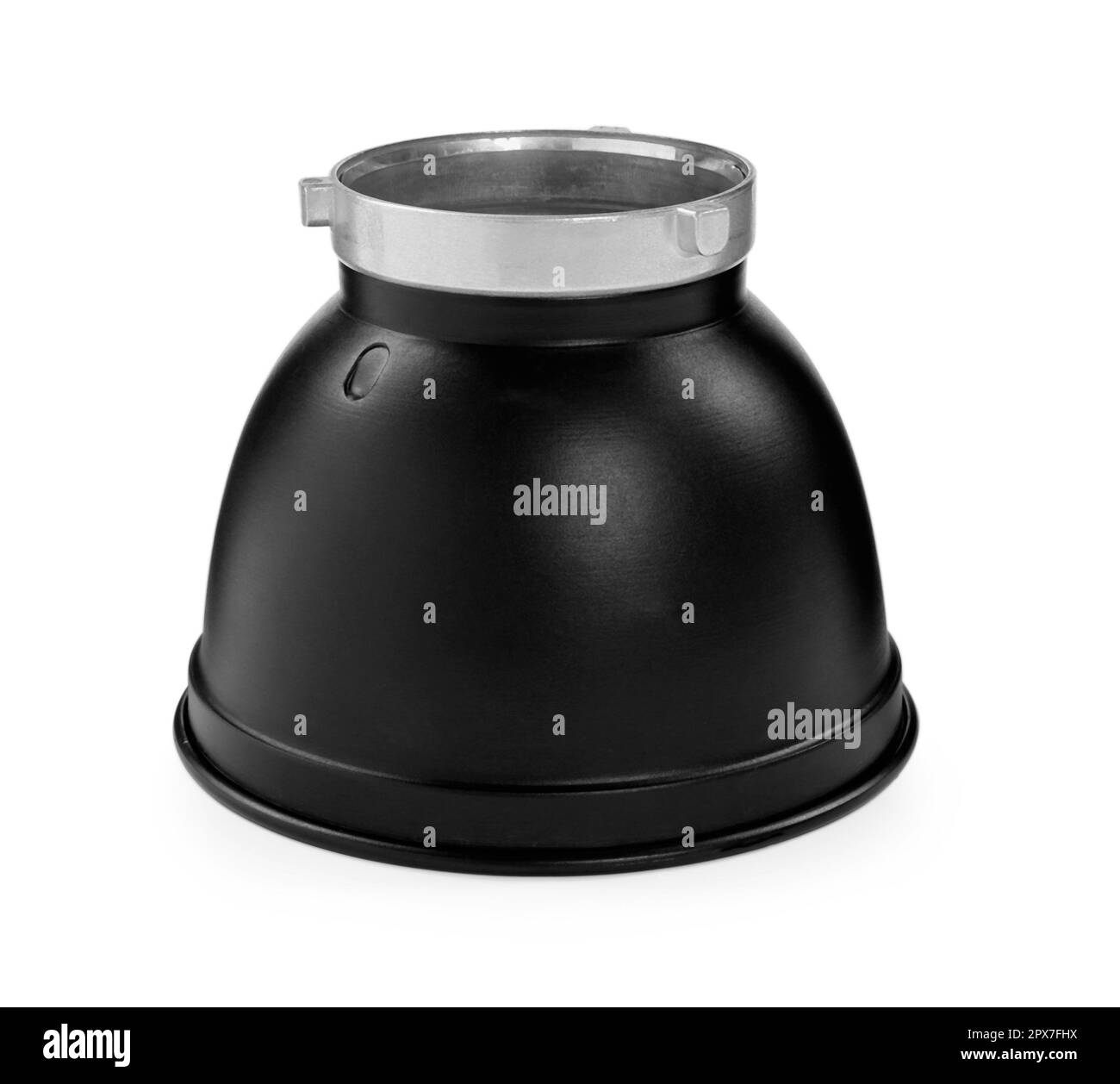 Studio flash light reflector isolated on white. Professional ...