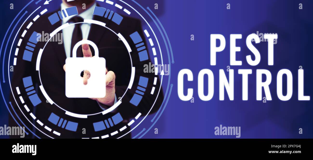 Text caption presenting Pest Control, Word for Killing destructive ...