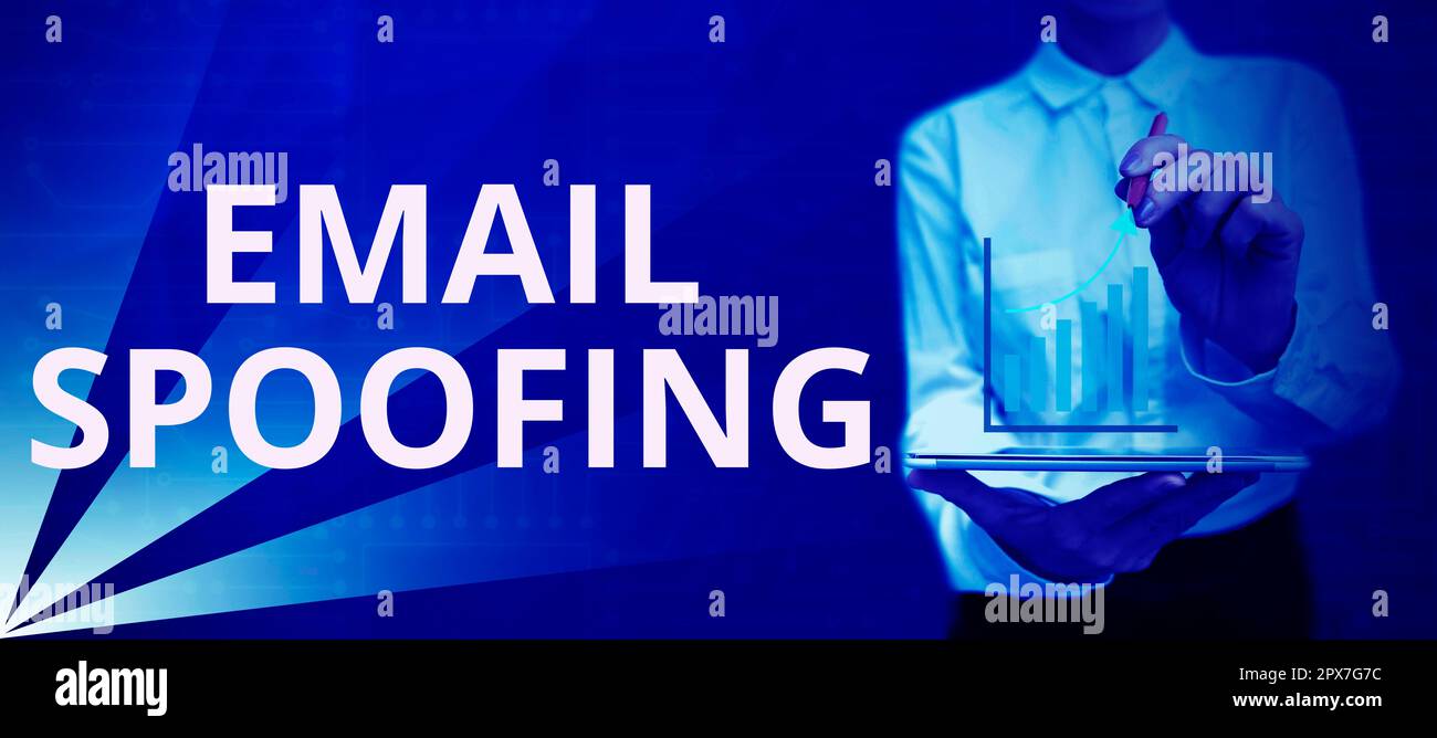 Conceptual caption Email Spoofing, Business approach secure the access ... Conceptual caption Email Spoofing, Business approach secure the access ...