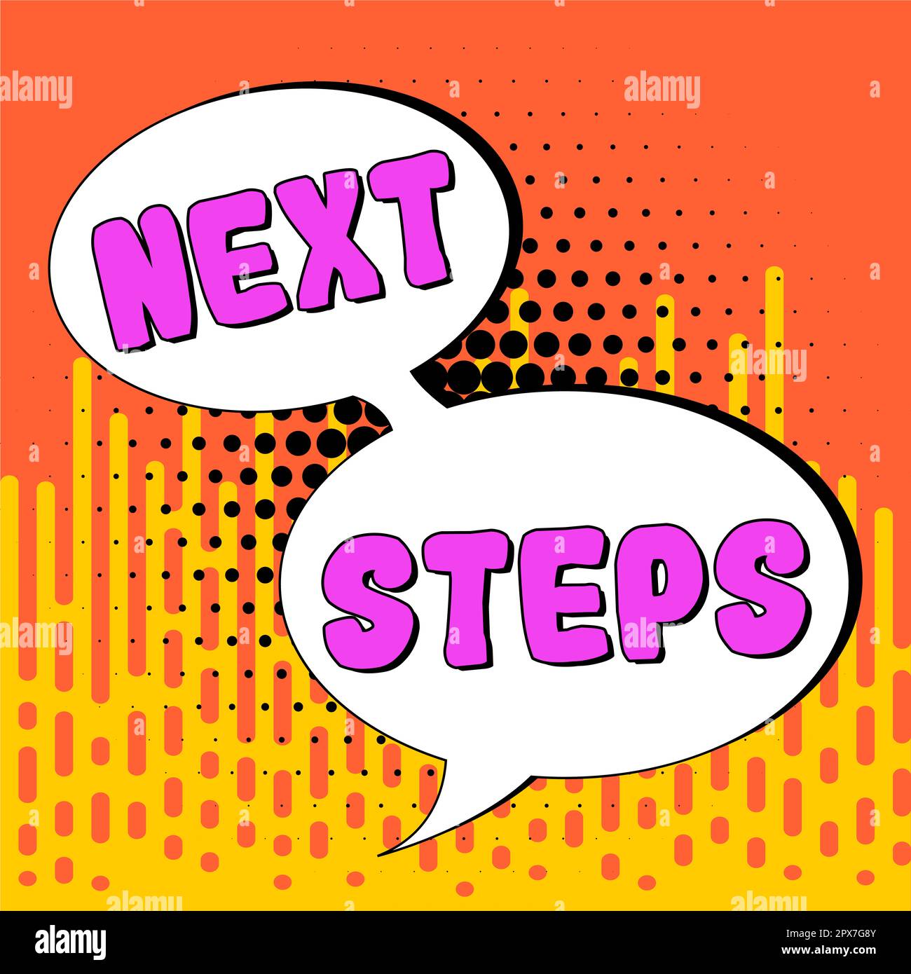 Text sign showing Next Steps, Business overview numper of process going ...