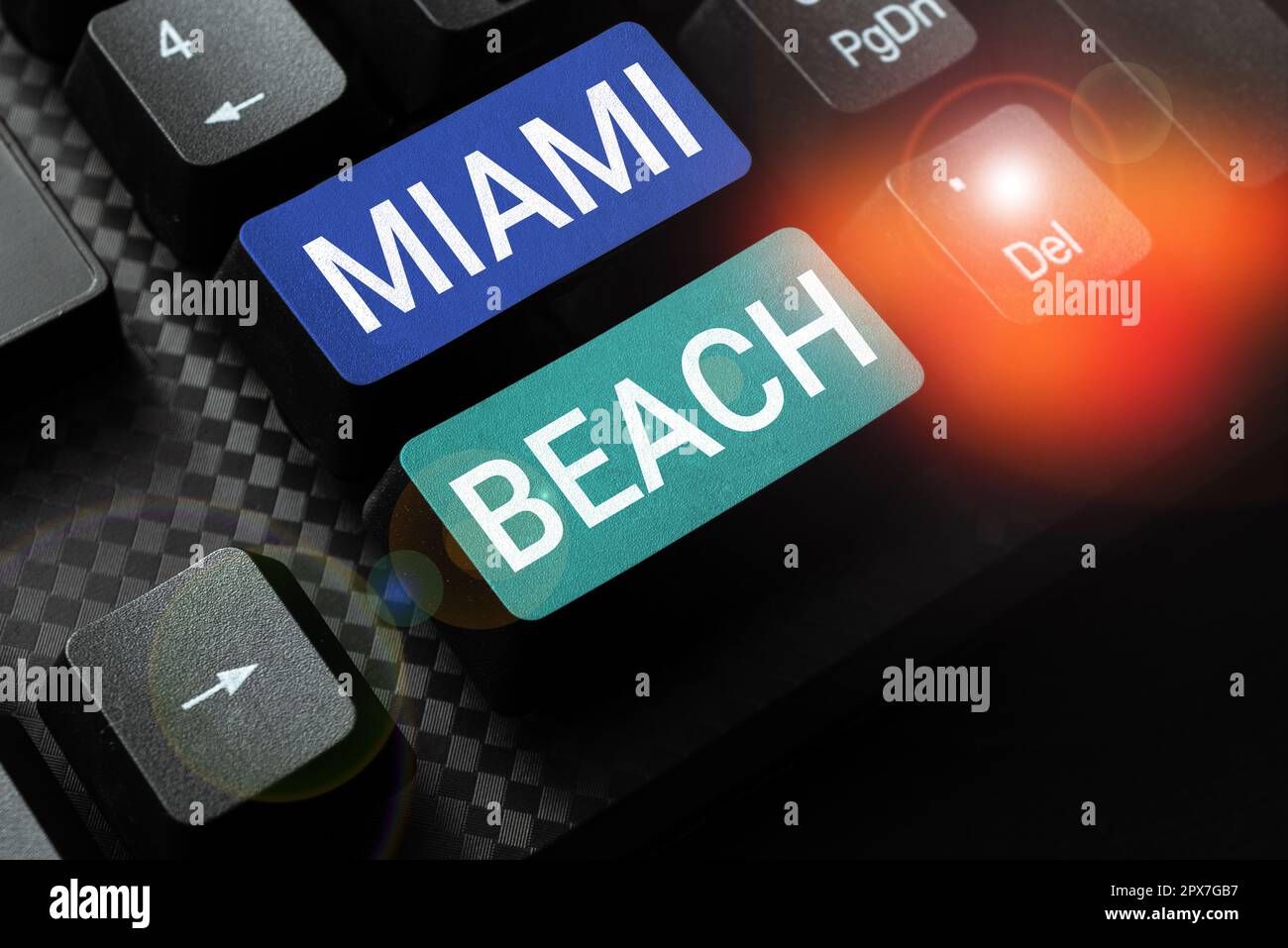 Text sign showing Miami Beach, Word Written on the coastal resort city ...