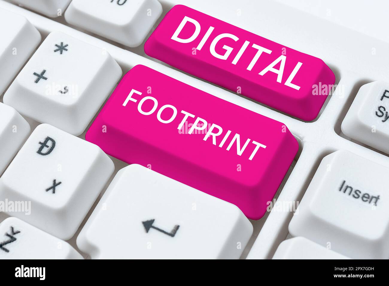 Text caption presenting Digital Footprint, Internet Concept uses ...
