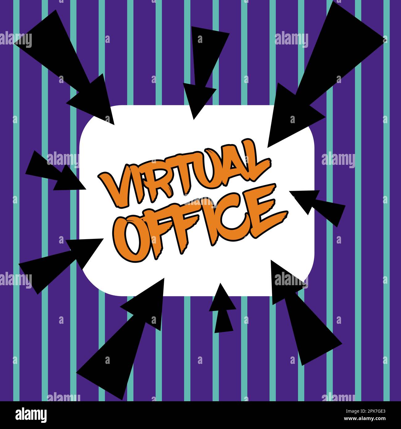 Sign displaying Virtual Office, Internet Concept Mobile work ...