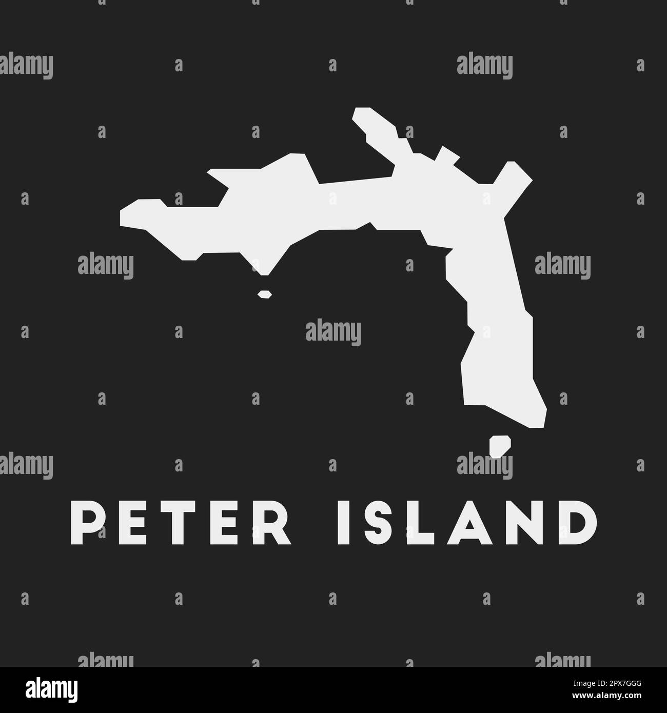 Peter Island icon. Map on dark background. Stylish Peter Island map ...