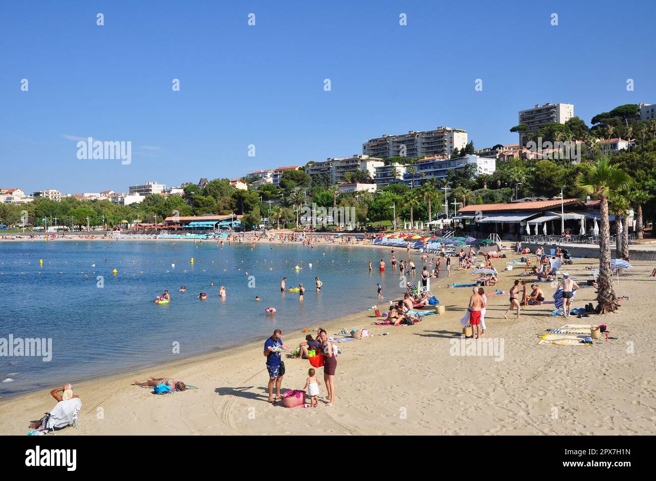 Mourillon beaches in Toulon in summer Stock Photo - Alamy