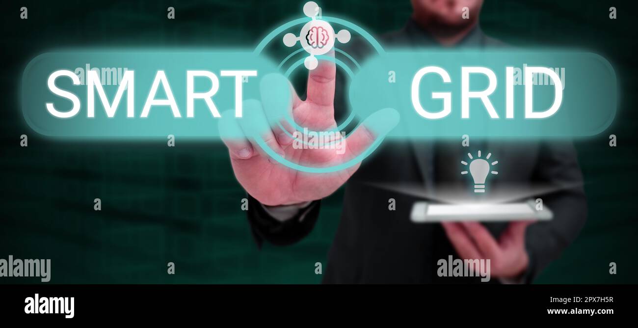 Writing Displaying Text Smart Grid Concept Meaning Includes Of