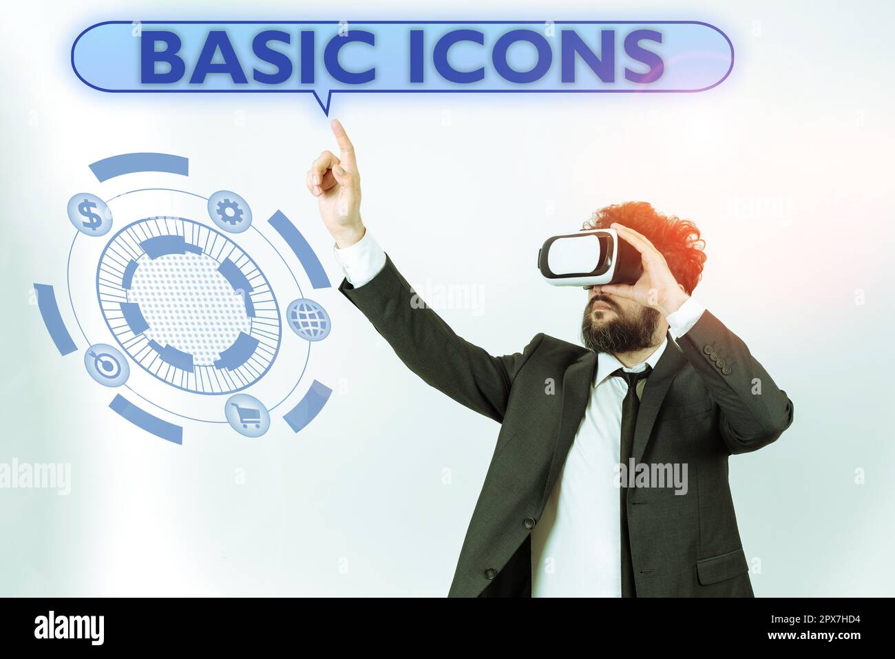 Text showing inspiration Basic Icons, Business concept pictogram or ...