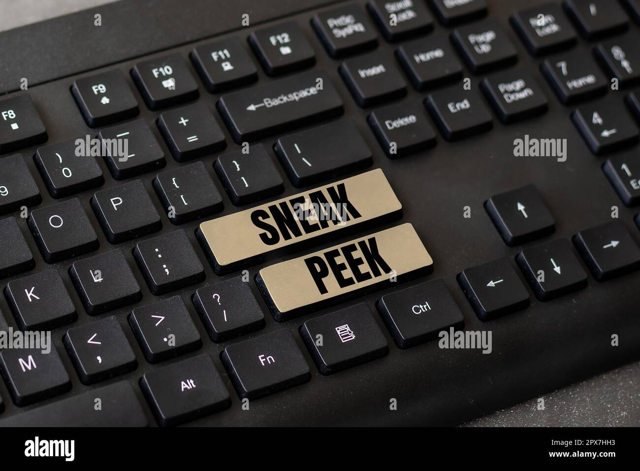 Conceptual caption Sneak Peek, Business showcase opportunity to see ...