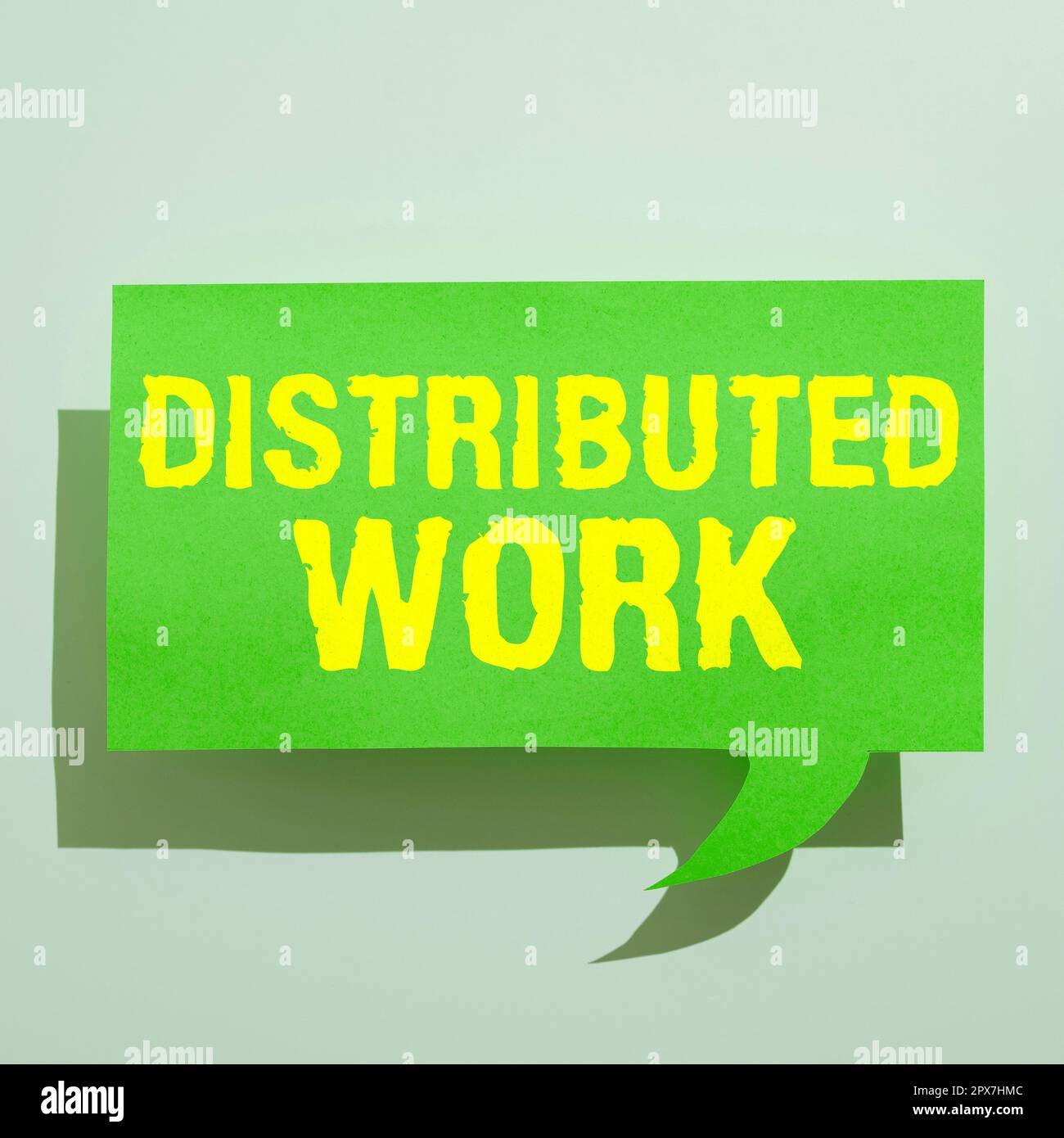 Hand writing sign Distributed Work, Business idea practiced by ...