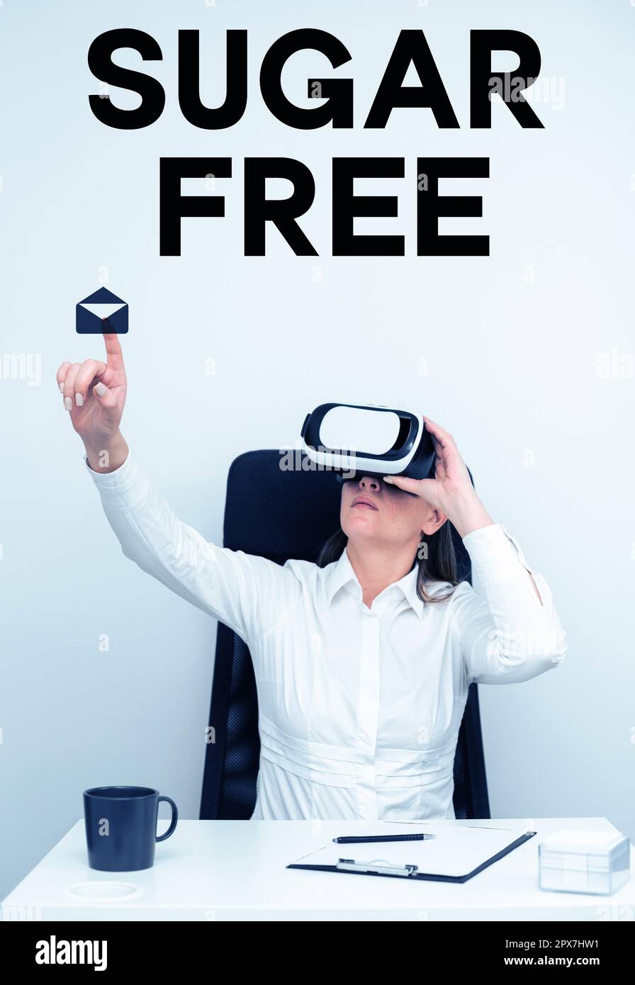Conceptual caption Sugar Free, Word for containing an artificial ...